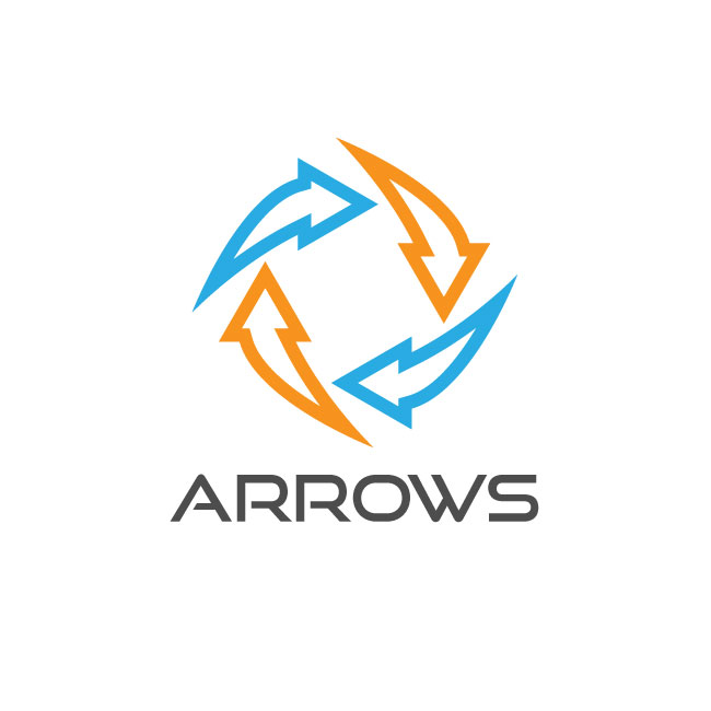 Four arrows logo designed by Illustrator - LogoDee Logo Design Graphics ...